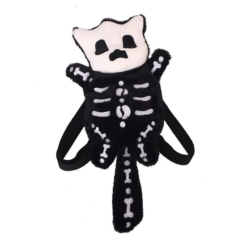 Skull Plush Backpack Gothic Water Bottle Bag Goth Doll Backpack Female ...
