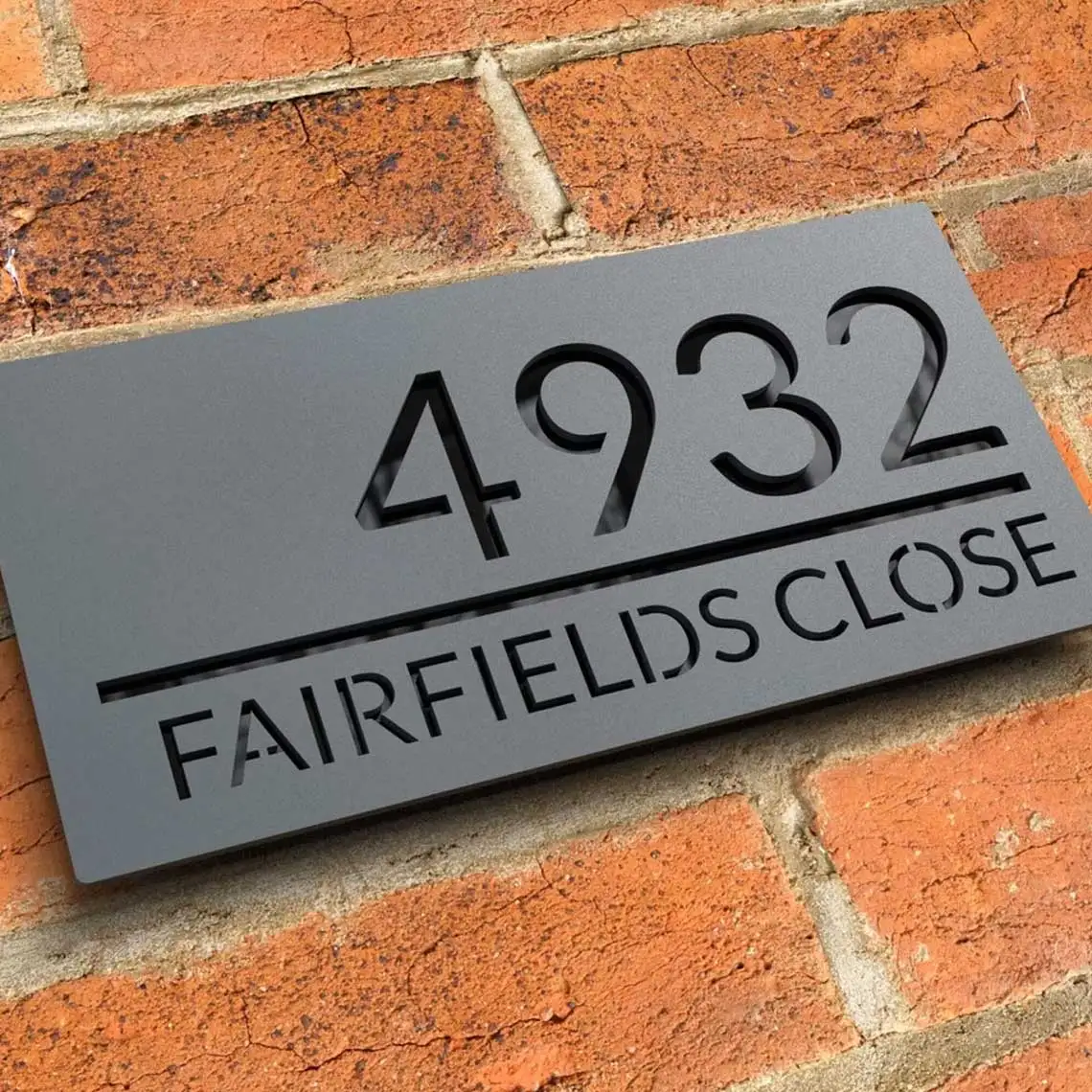 Personalised-Modern-House-Number-Sign-Custom-Outdoor-Street-Family-Name ...