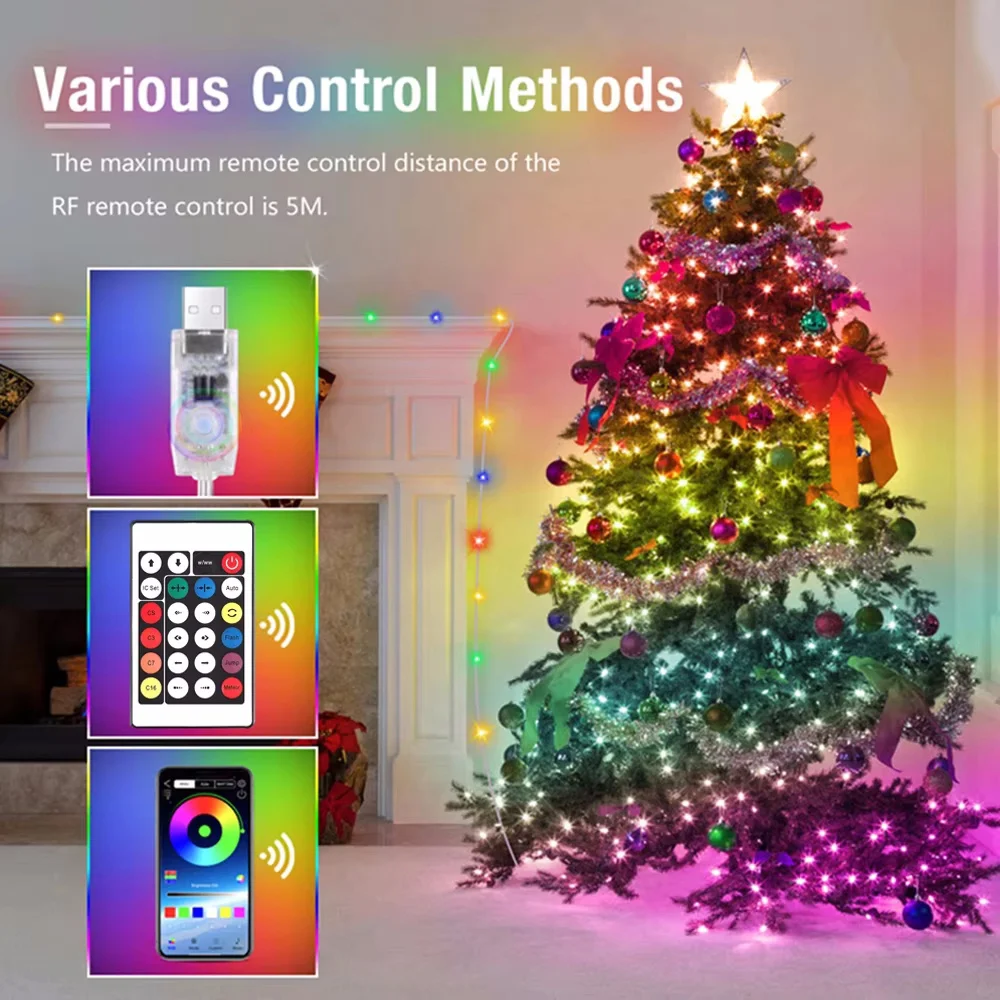 String-LED-Bluetooth-Fairy-Lights-Dreamcolor-RGBIC-DIY-Party-Christmas ...