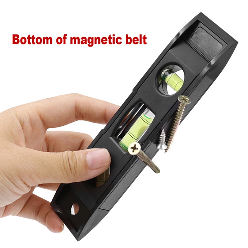 Horizontal-Ruler-3-Bubble-Spirit-Level-Magnetic-ABS-Shell-Mini-Pocket ...