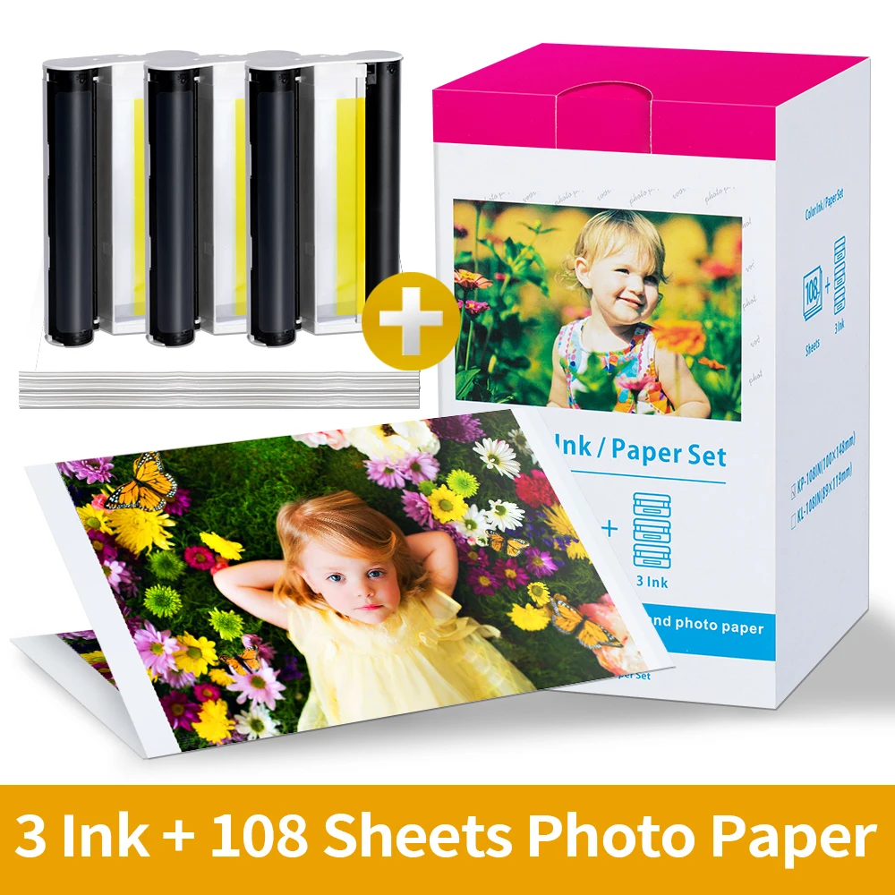 Compatible-Canon-KP-108IN-3-Color-Ink-180-Sublimation-Photo-Paper-4-6 ...