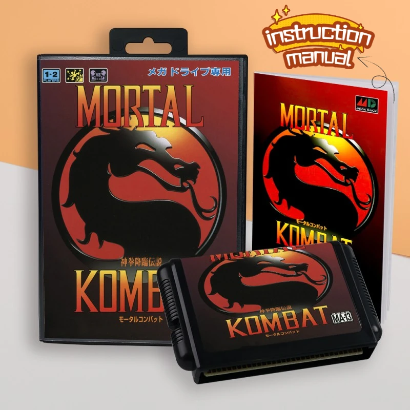 for-Mortal-Kombat-1-Japan-cover-16bit-MD-game-card-with-manual-1-set ...