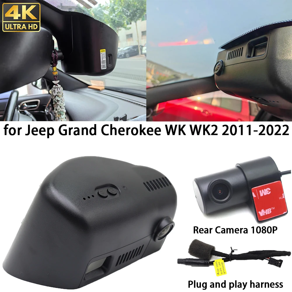 for Jeep Grand Cherokee WK WK2 2011-2022 4K Dash Cam Front Rear Camera ...