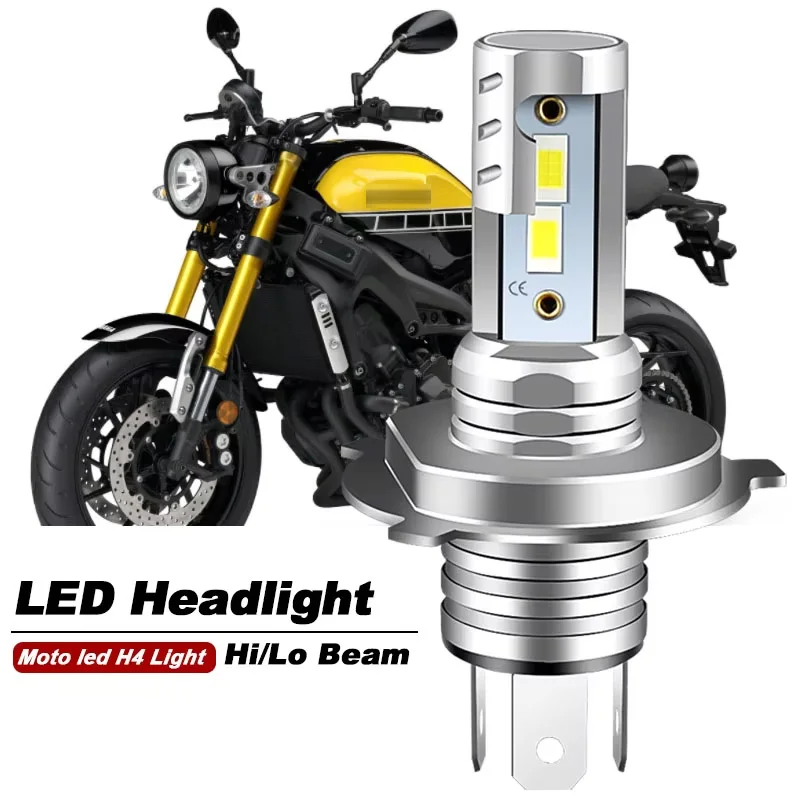 1Pc Motorcycle H4 H1S 9003 LED Headlight Hi/Lo Bulbs 4800LM 6000K White ...