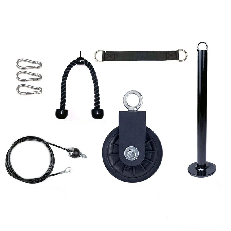 Fitness-cable-pulley-system-gym-workout-equipment-Exercise-Rope-Bar ...