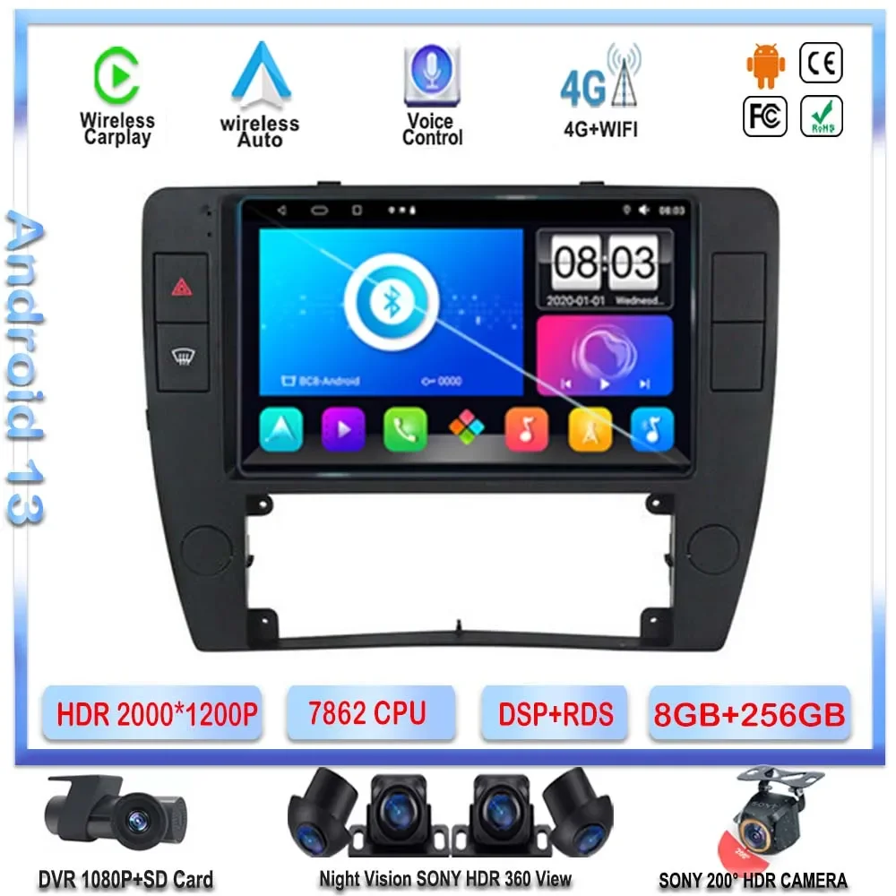 7862-CPU-Android-13-For-Volkswagen-VW-Passat-B5-2000-2005-Radio-DVD ...