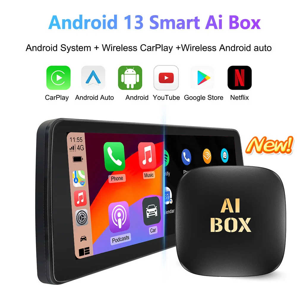 New-TV-Box-Android-13-Wired-To-Wireless-CarPlay-Android-Auto-Dongle-5G ...