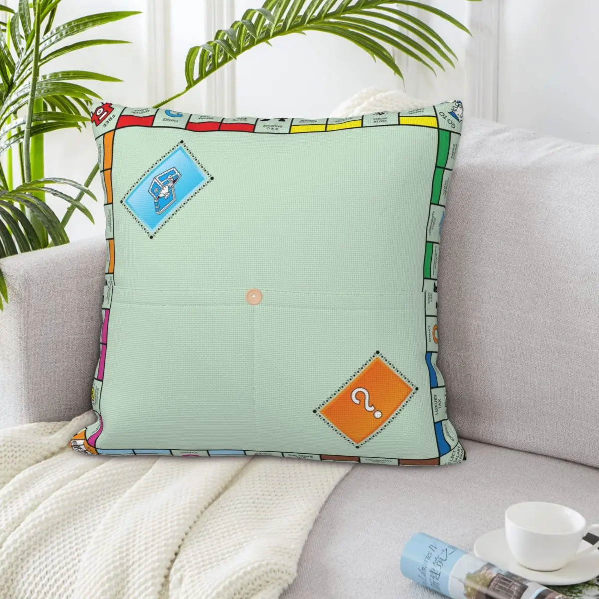 Board Game Board- Monopoly Square Linen Pillowcase Cushion Cover ...