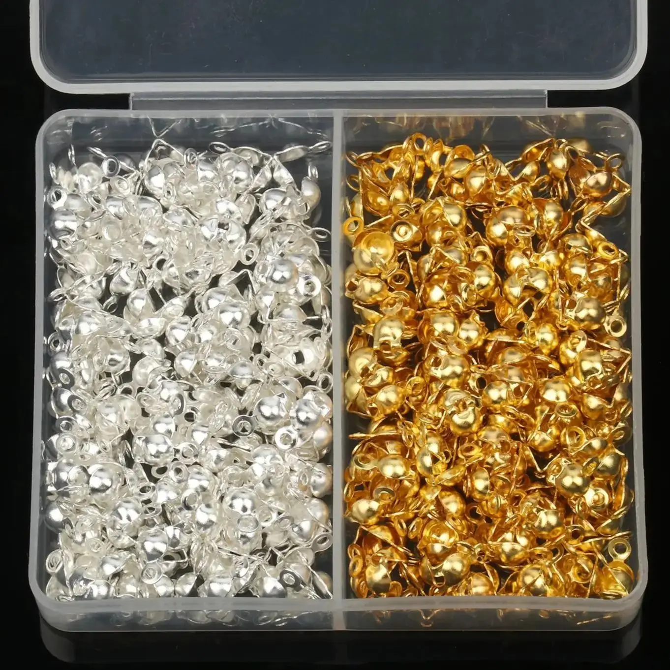 300Pcs-Lot-4x8mm-Stainless-Steel-Clamshell-Pressed-Clasp-Fitting-Ball ...