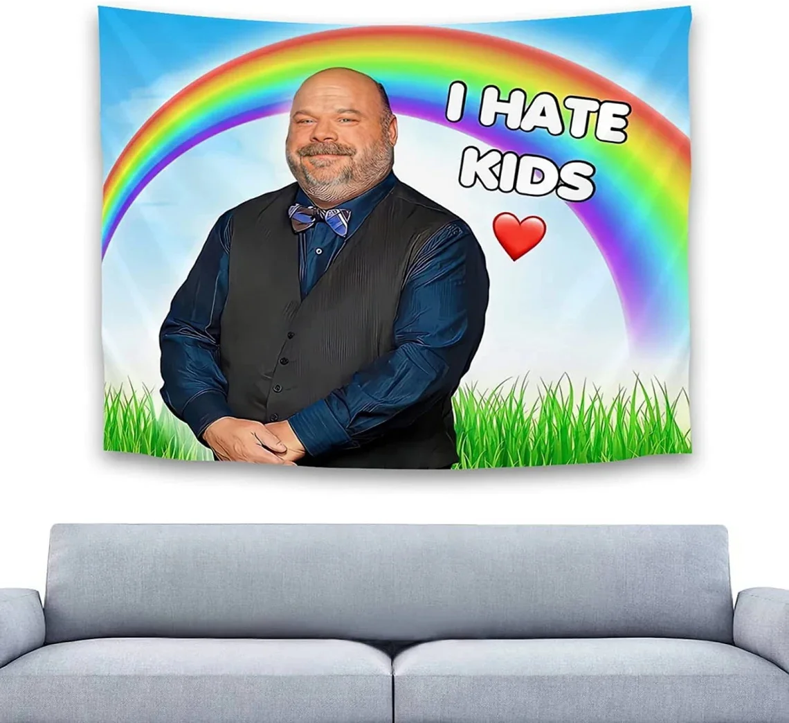 Meme Tapestry I Hate kids Funny Tapestries Wall Hanging Backdrop Party ...