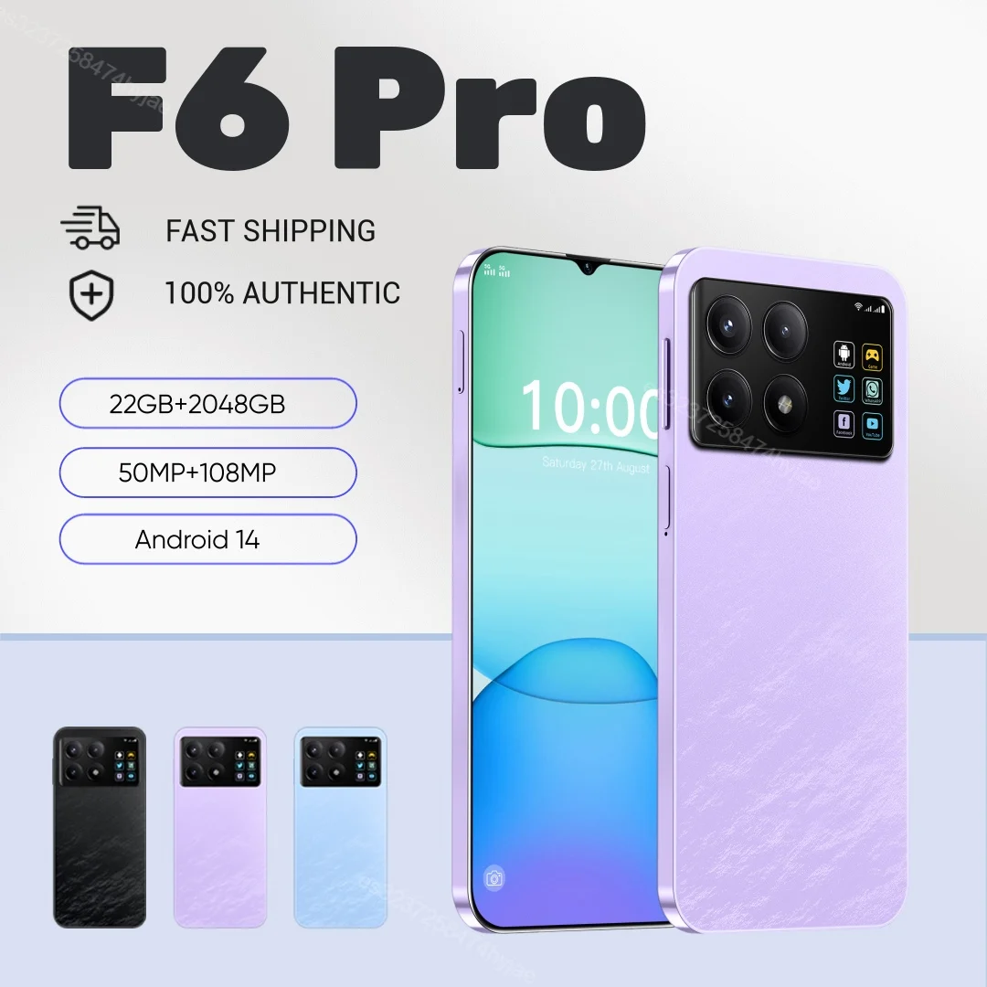 New-F6-Pro-Smartphones-7-3-inch-HD-22GB-2048GB-108MP-50MP-8000mAh-large ...
