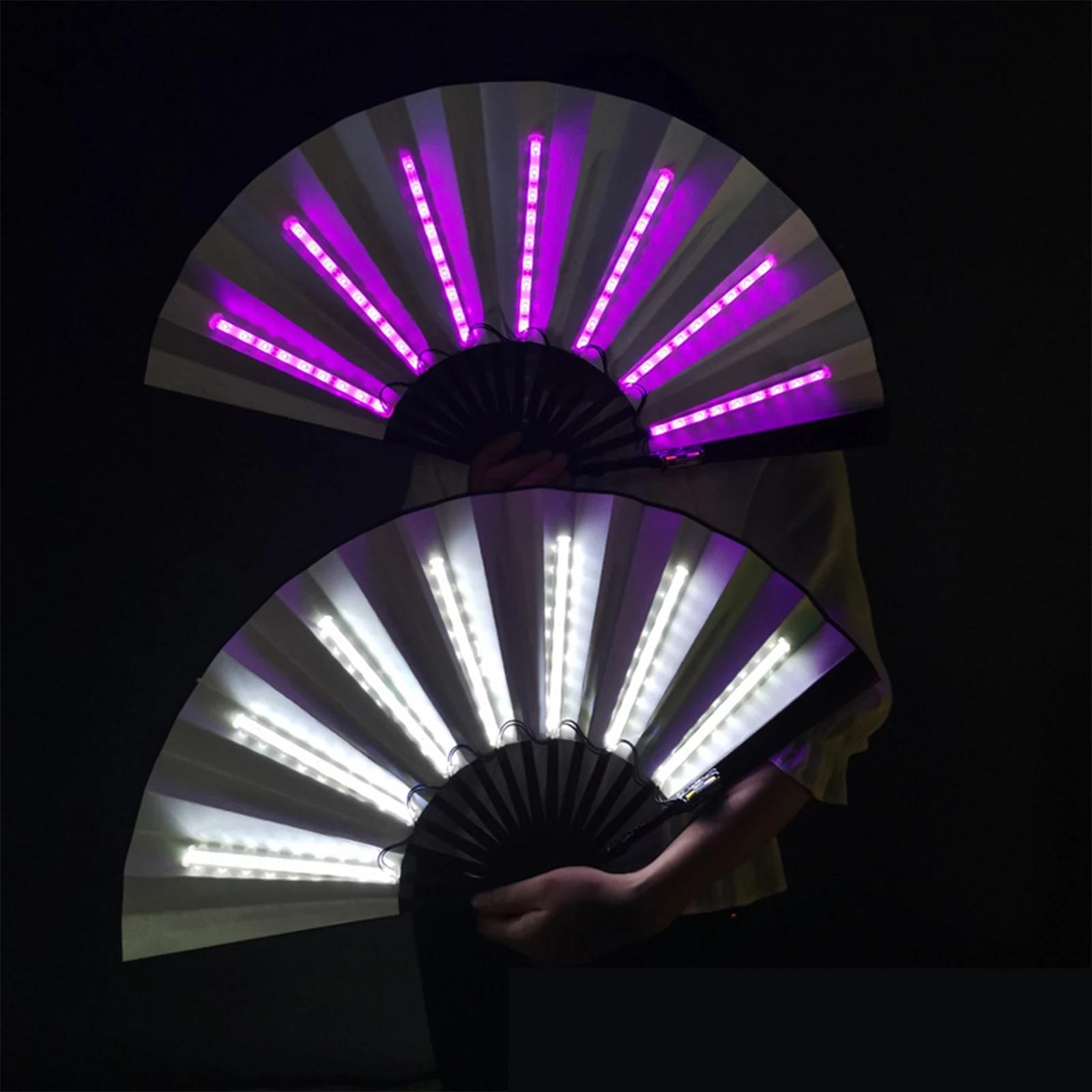 Party-Folding-LED-Glowing-Fan-Luminous-Partys-Fan-Colorful-Party-Dance ...