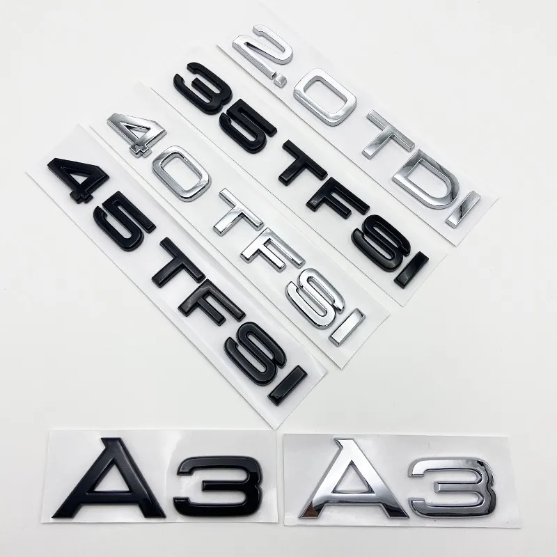 Emblema-de-letras-planas-3D-ABS-2-0TDI-35TFSI-40TFSI-para-Audi-A3-S3 ...