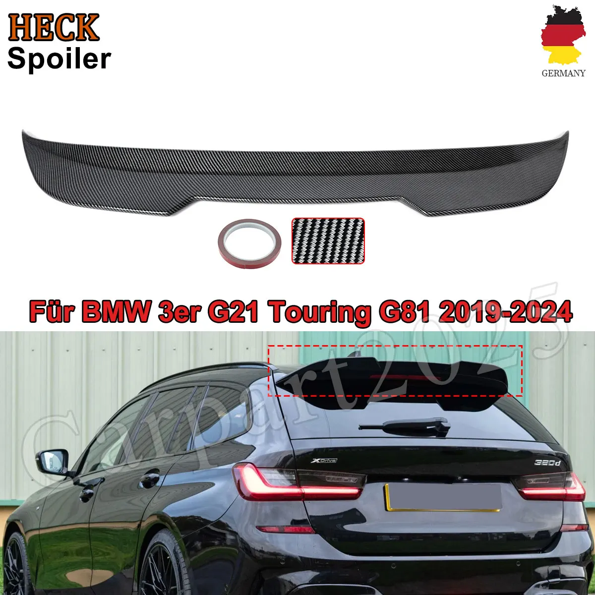 Rear Spoiler for BMW 3 Series G21 G81 M340 M3 Touring Rear Trunk Roof ...