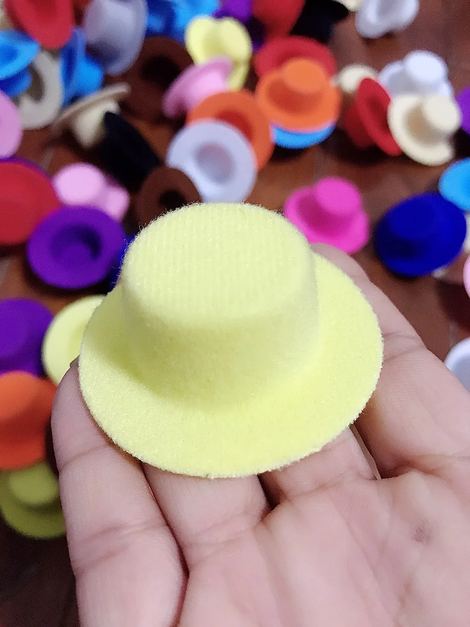 10Pcs/Lot Miniature Items Wool Felt Hat Mini Doll Hat Doll House ...