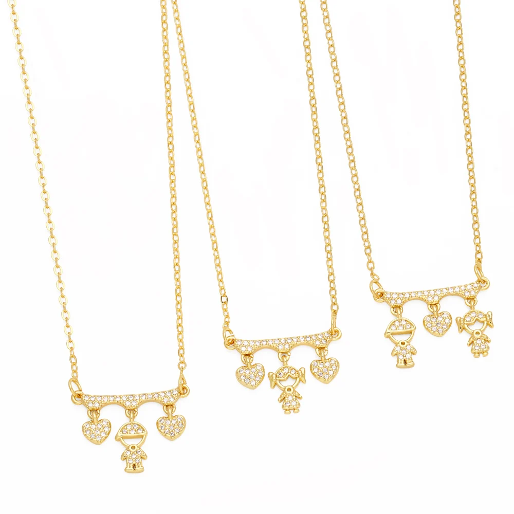 FLOLA-Tiny-Clear-Crystal-Girl-Boy-Necklaces-for-Women-Copper-Gold ...