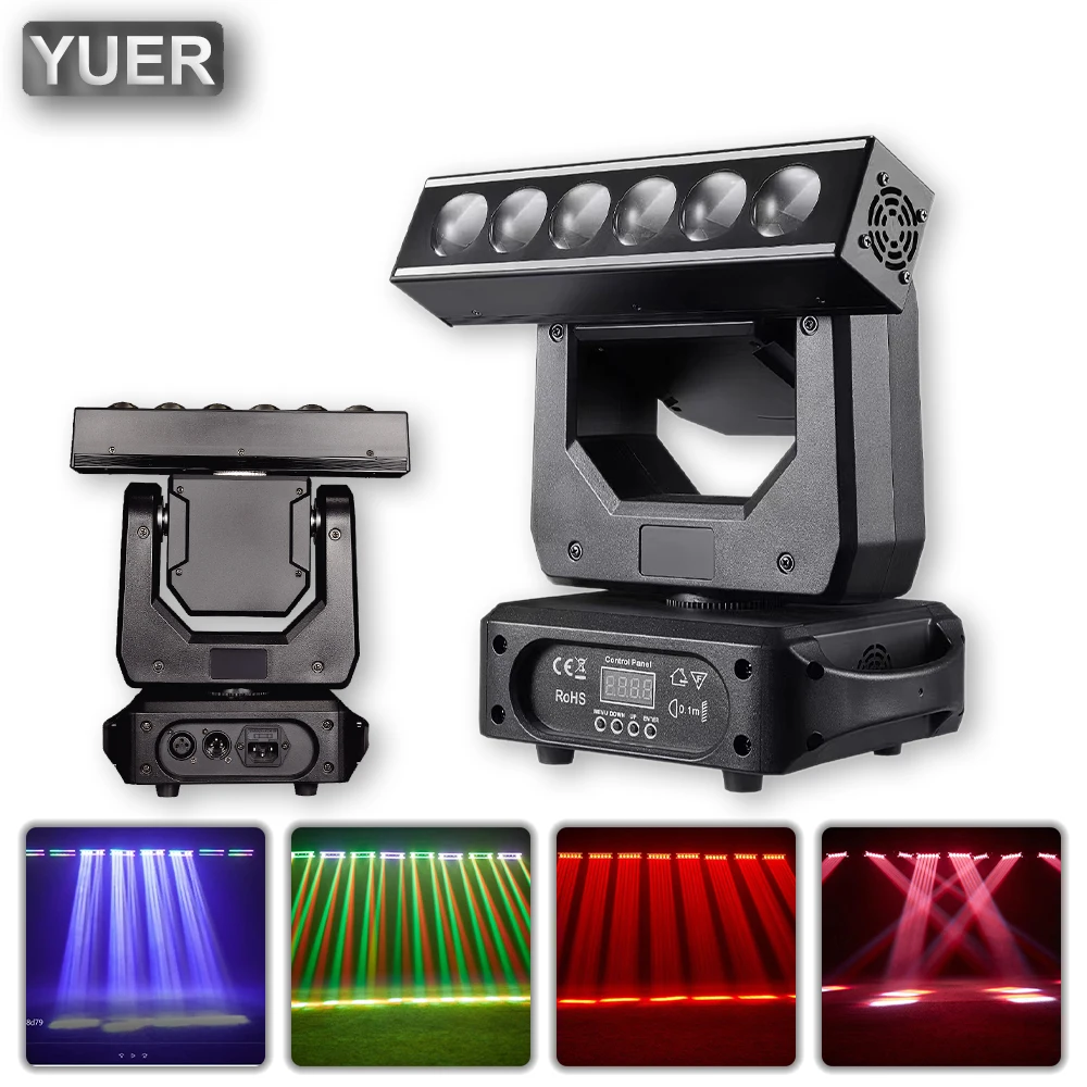 YUER-6X20W-LED-RGBW-Beam-Moving-Head-Light-With-Fill-Light-Horse-Racing ...