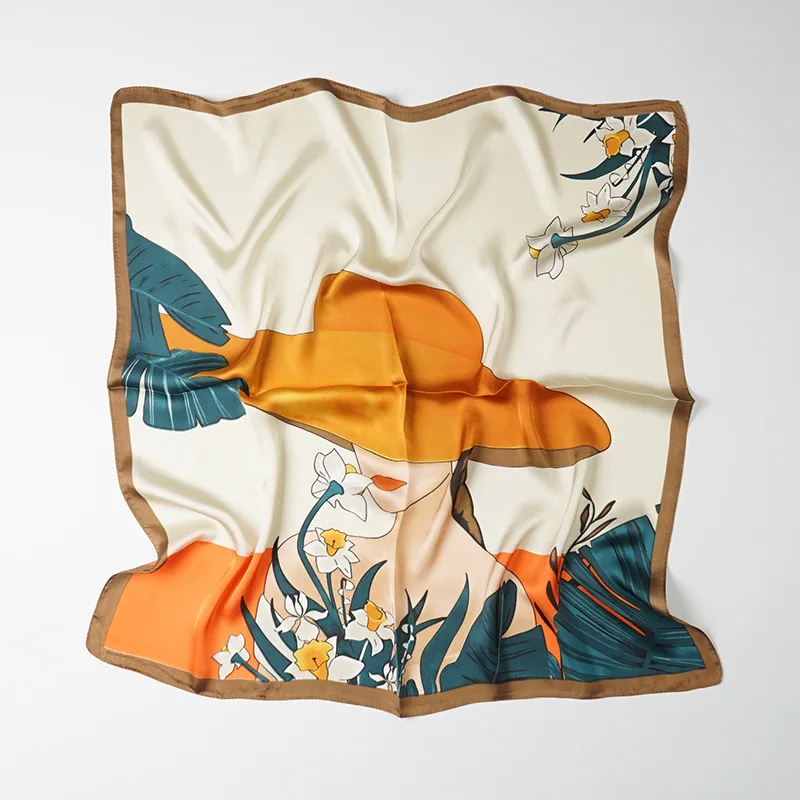 Luxury Printing Silk Scarf 70*70cm Square Bandelet Women's Silk ...
