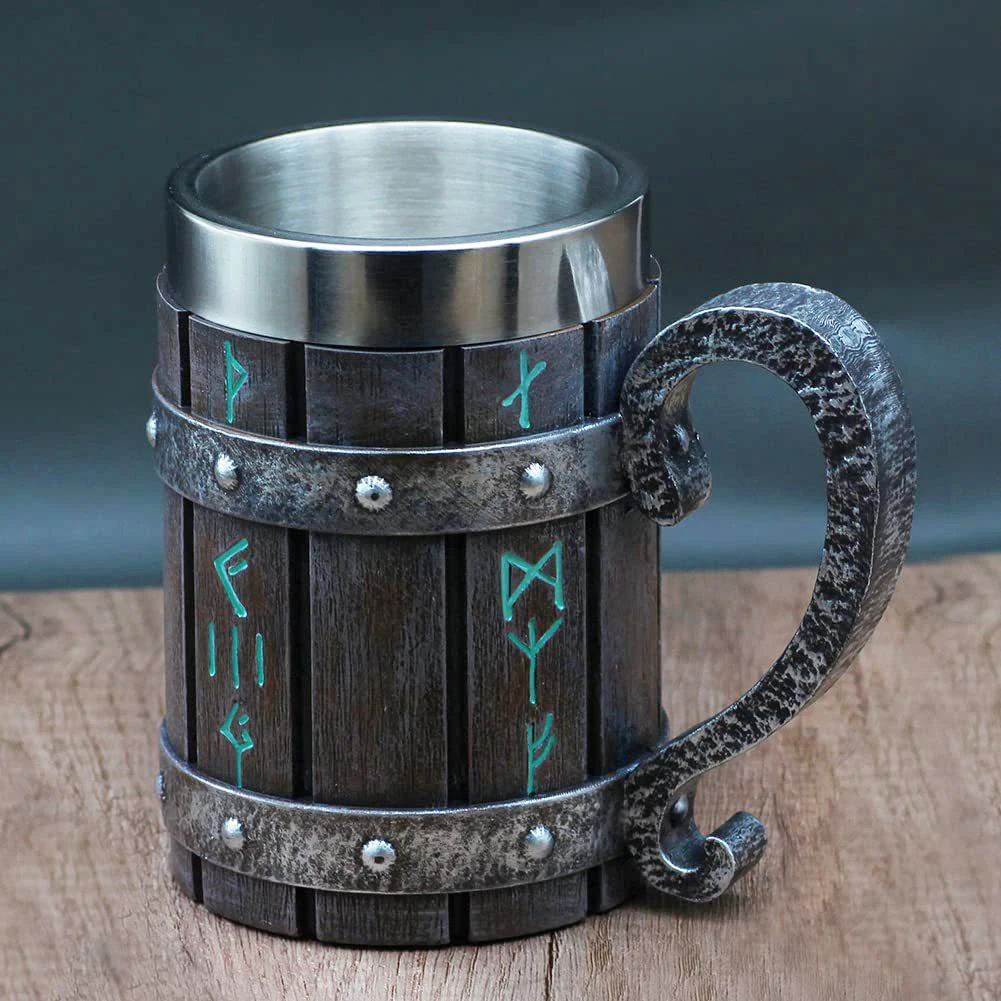 Retro-Viking-Beer-Mugs-Coffee-Cups-3D-Iron-Throne-Tankard-Stainless ...