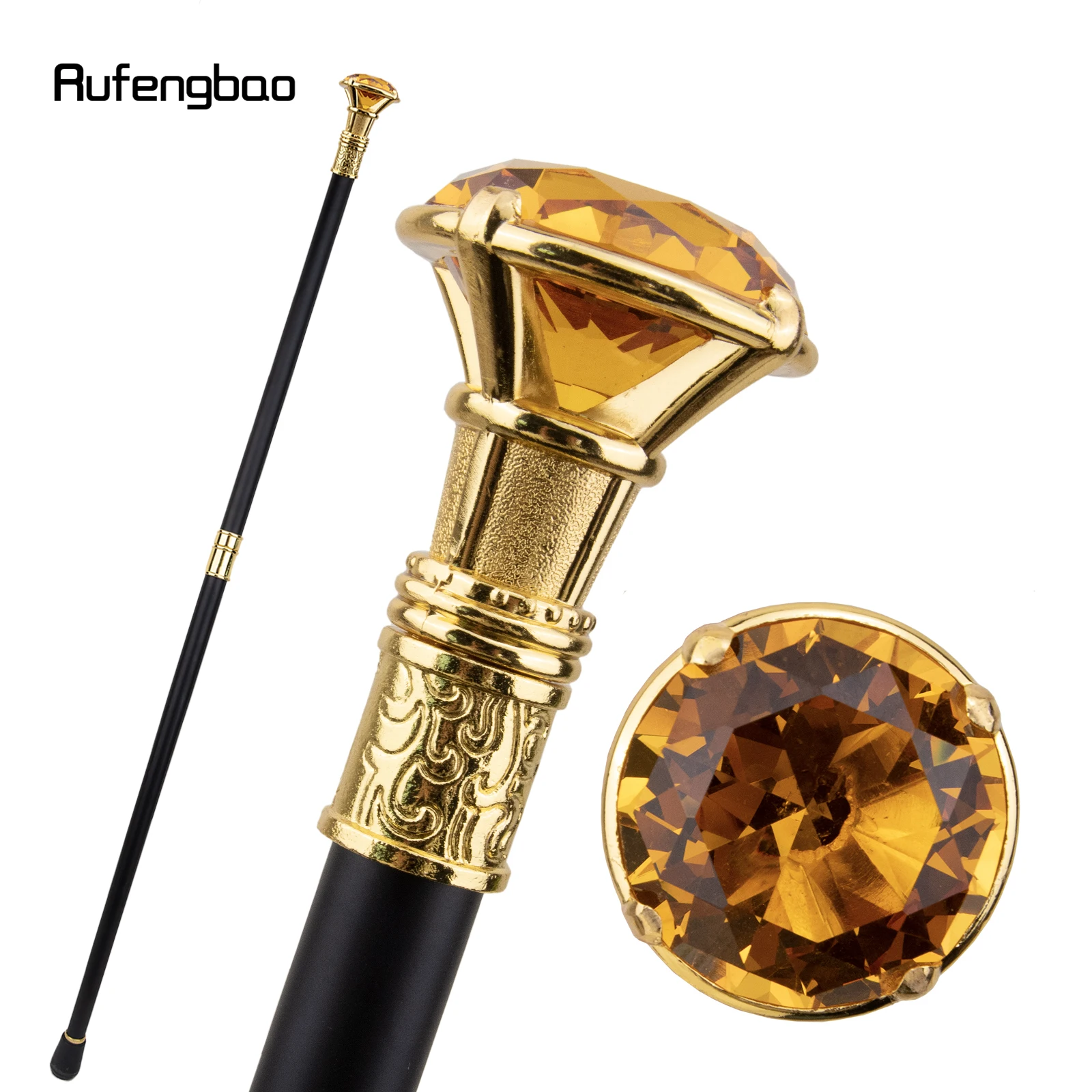 Orange-Diamond-Type-Golden-Walking-Cane-Fashion-Decorative-Walking ...