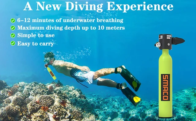 Mini Scuba Tank Lung T500 0.5L Capacity Inflatable Diving Tank DOT ...