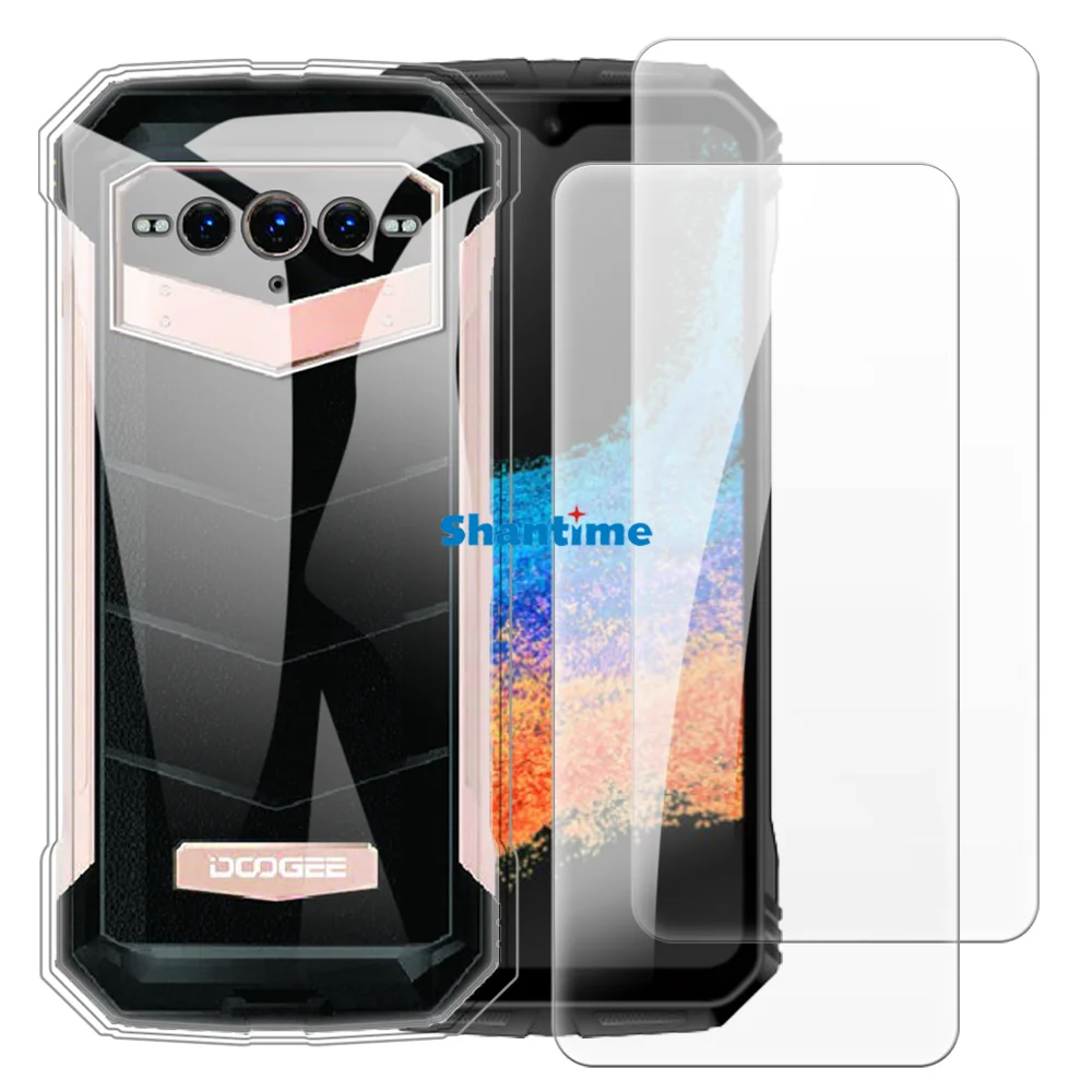 Soft Case + 2 Pack Tempered Glass Screen Protectors for Doogee V Max ...