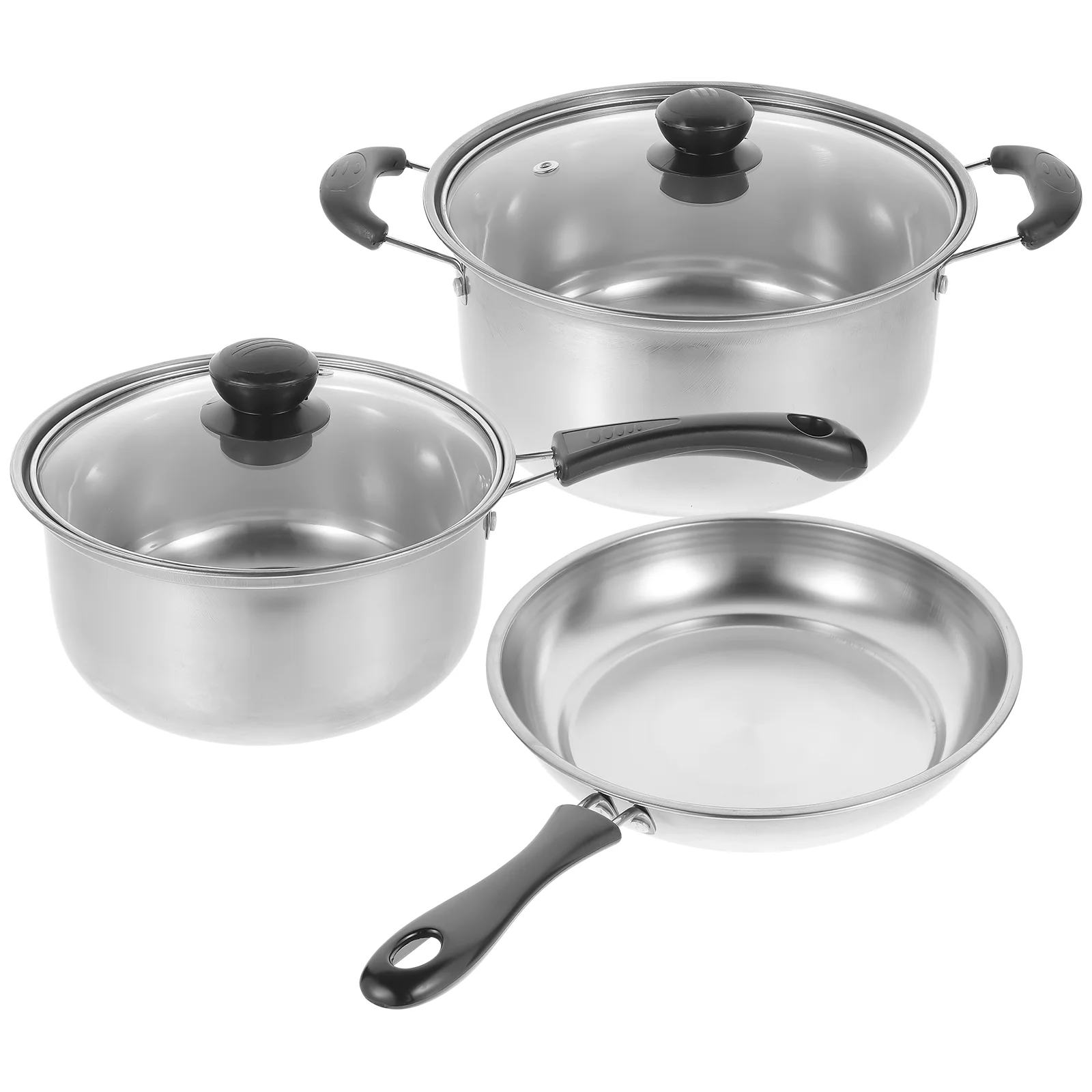 Stainless-Steel-Pot-Set-Stockpot-Small-Saucepan-Cooking-Daily-Use ...