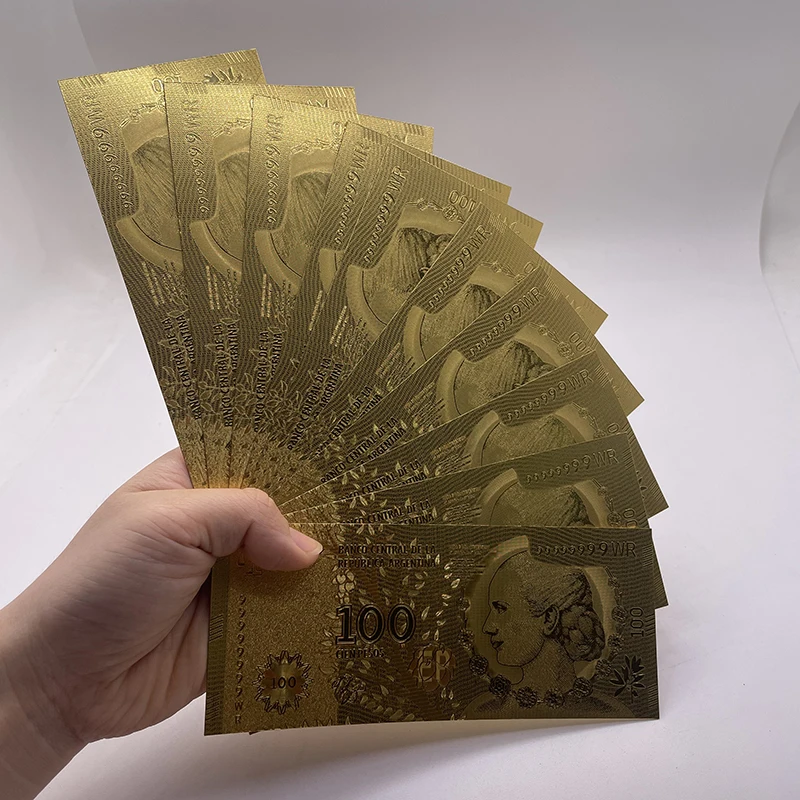 Argentina-Gold-Plated-Banknote-100-PESO-Plastic-Bank-Note-Commemorative ...