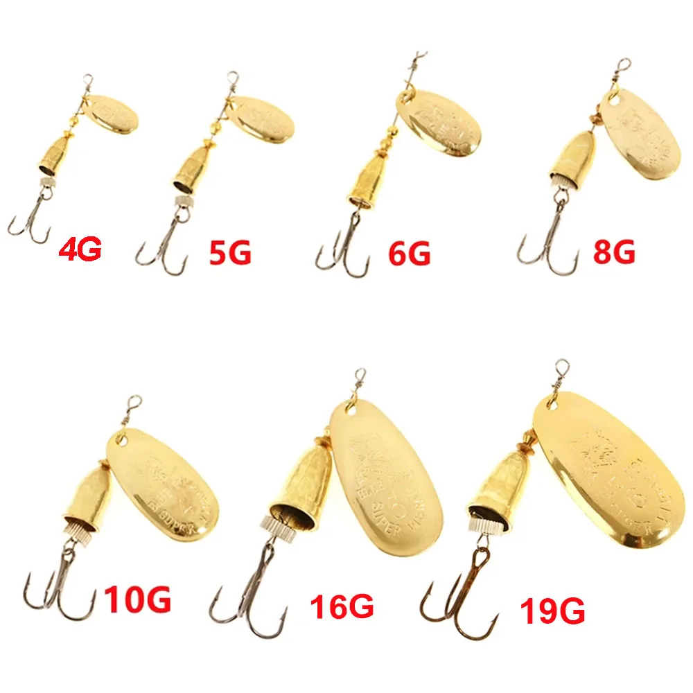 Señuelo giratorio de Metal, cebo de cuchara Artificial dura de latón ...