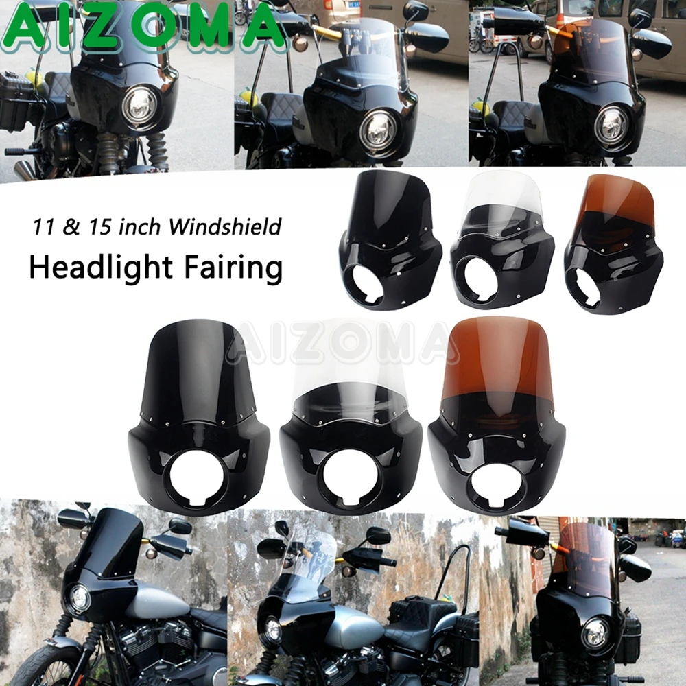Motorcycle-5-3-4-Headlight-Windshield-Club-Style-Fairing-For-Harley ...