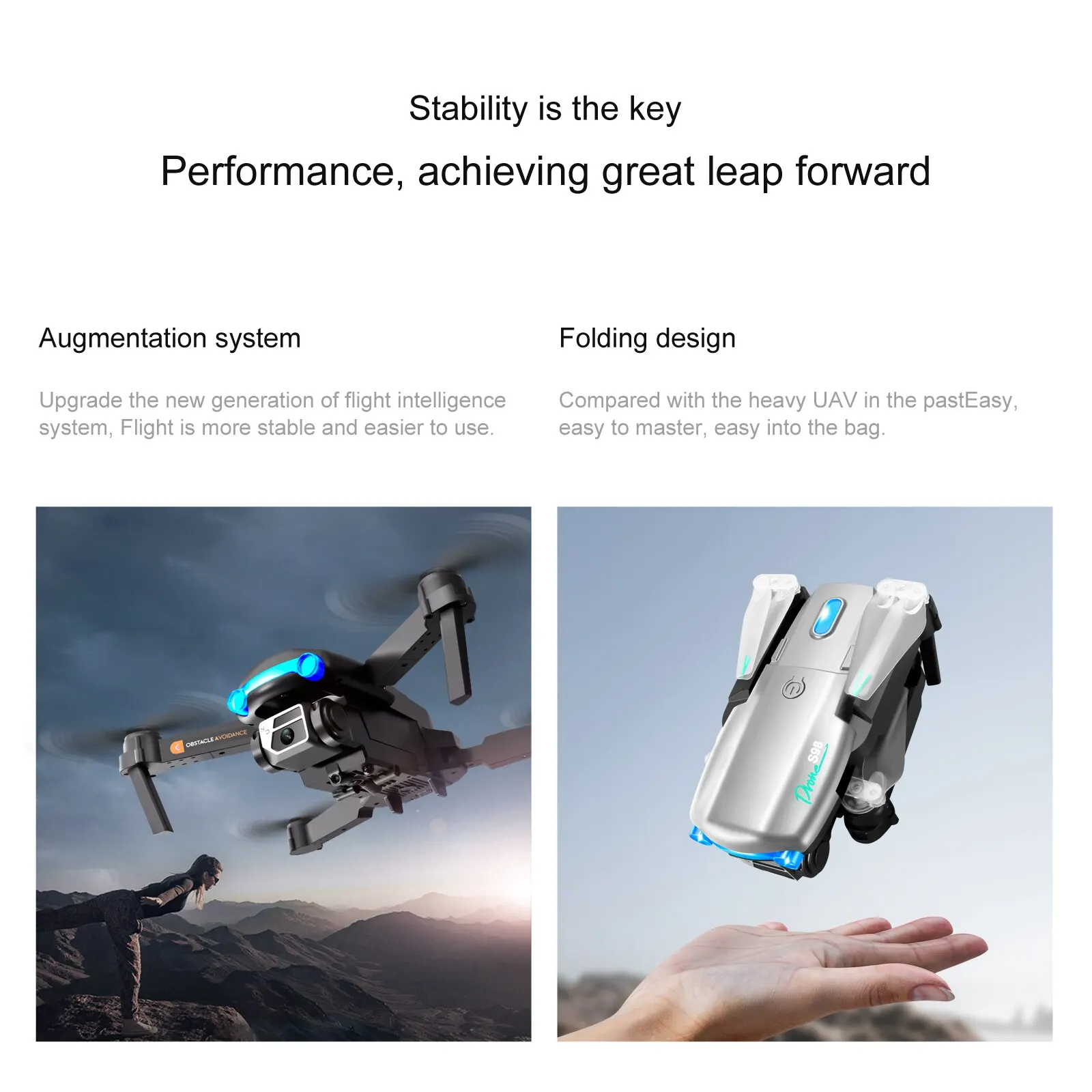 Drone S98 avec éclairage haute définition pour enfants, caméra pour ...