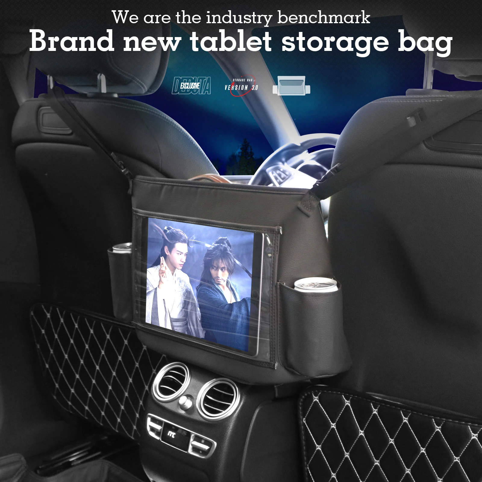 Car Seat leather Organizer Holder Multi-Pocket Travel Storage Hanging ...