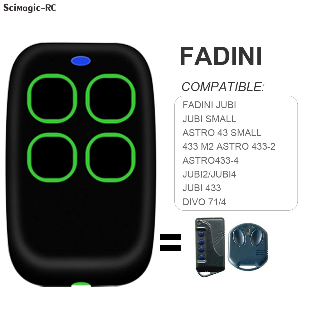 FADINI JUBI / ASTRO-43 SMALL,JUBI 433,DIVO 71/4 Garage Remote Control ...