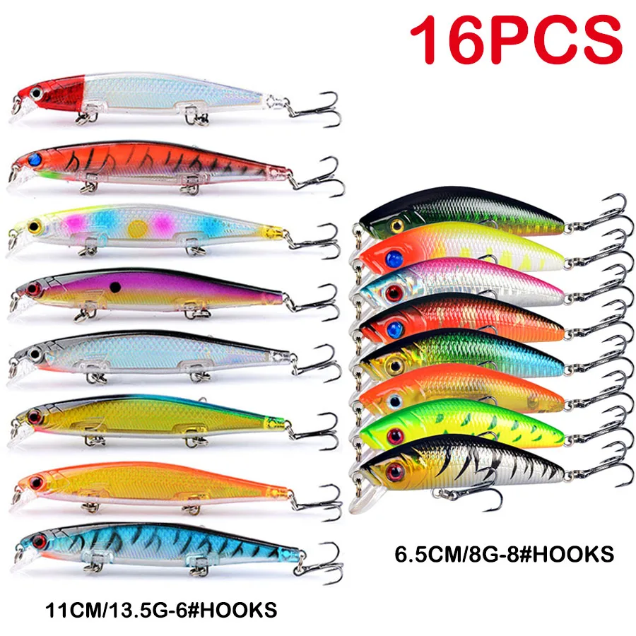 Sinking Jerkbait Minnow Crankbait Fishing Lures Set Artificial Baits Kit Wobbler For Pike Hard ...