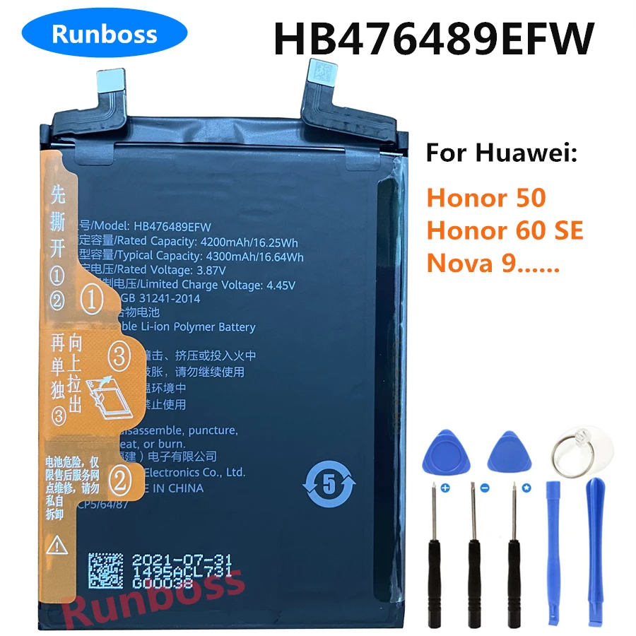 Original-New-HB476489EFW-4200mAh-Cell-Phone-Battery-For-Huawei-Honor-50 ...