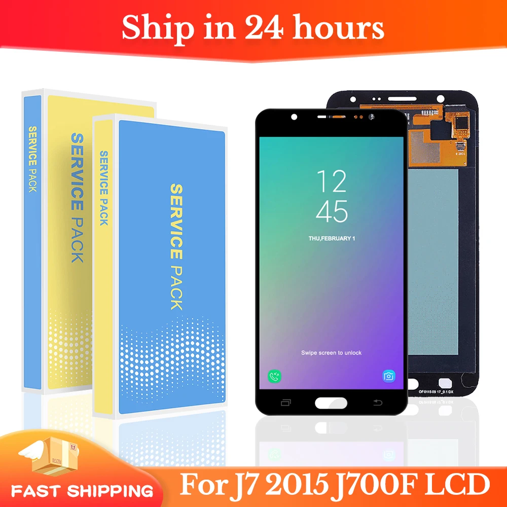 Pantalla Super AMOLED de 5,5 pulgadas para Samsung Galaxy J7 2015, LCD ...