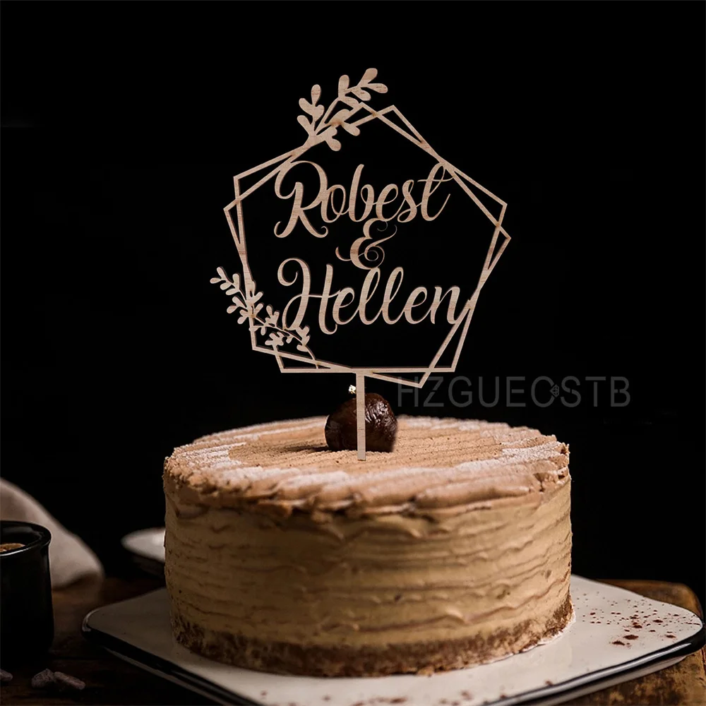 Topper-de-pastel-de-boda-con-nombre-personalizado-acr-lico-madera-r ...