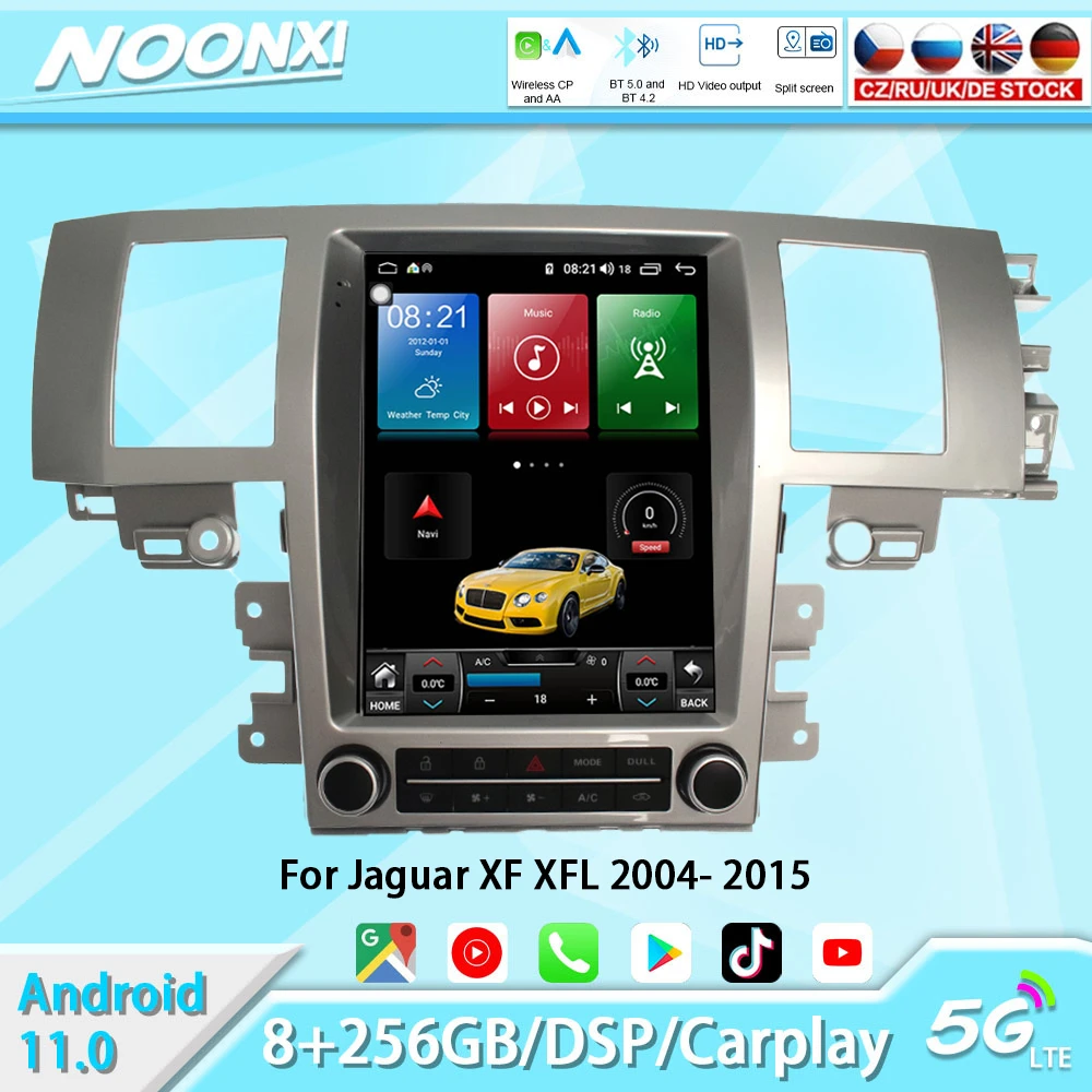 Tesla Vertical Screen Android Smart System For Jaguar Xf Xfl 2004-2015 ...