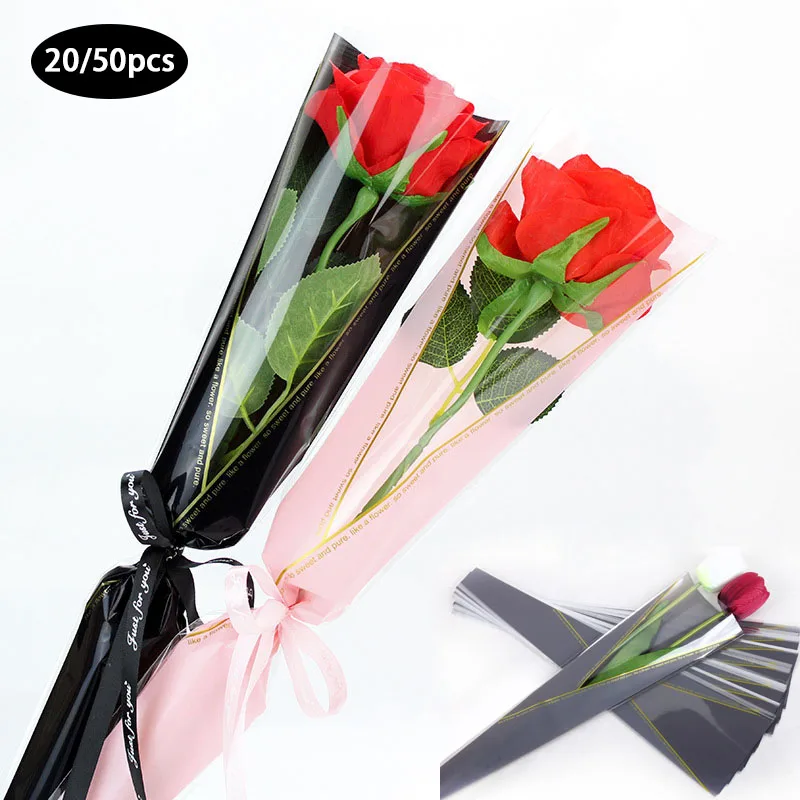 20-50pcs-Lot-Single-Rose-Flower-Packaging-Bag-Gift-Wrapping-Paper ...