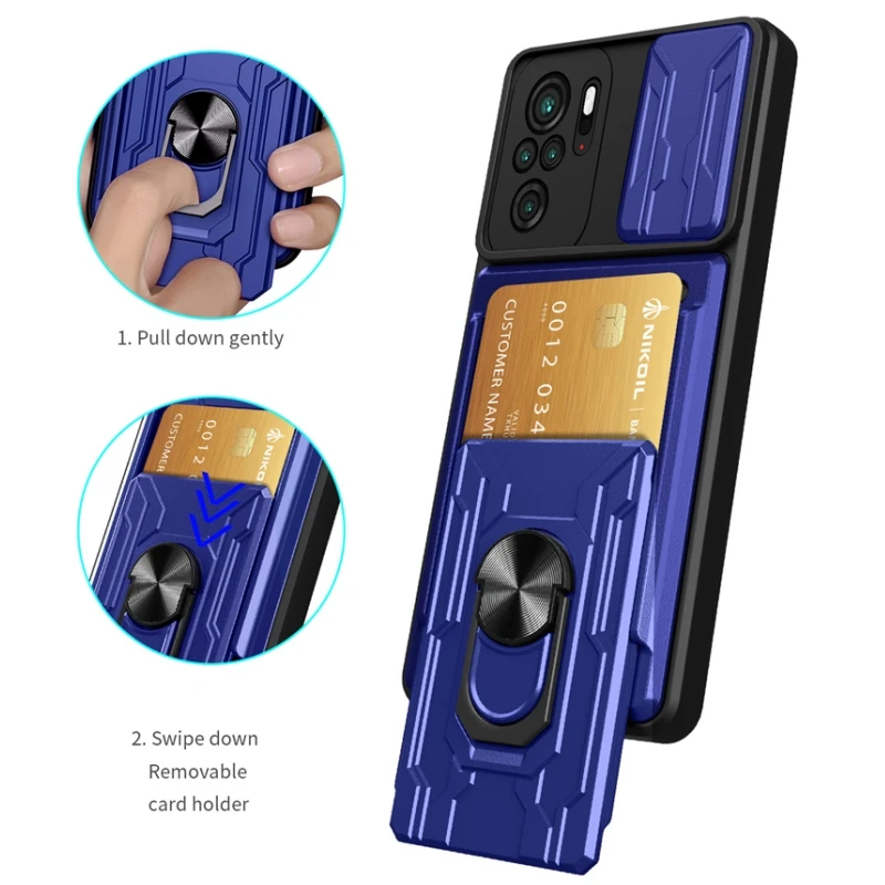 For Xiaomi Poco M5s Case Card Slot Camera Armor Phone Case For Poco M5s ...