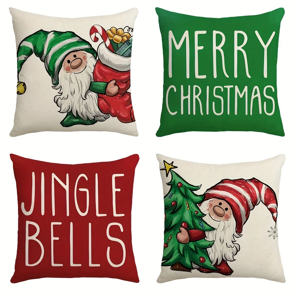 Christmas-Pillowcases-Green-and-Red-Farmhouse-Elf-Pillowcases-Christmas ...
