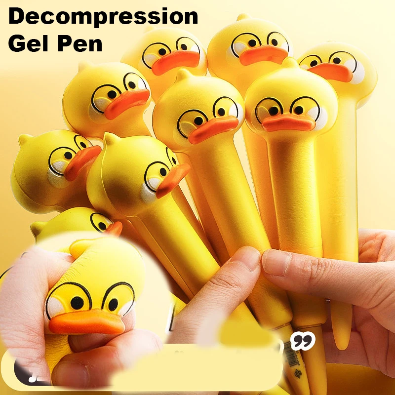 Decompression-Yellow-Duck-Gel-Pen-0-5mm-Black-Ink-Kawaii-Pens-Gel-Ink ...