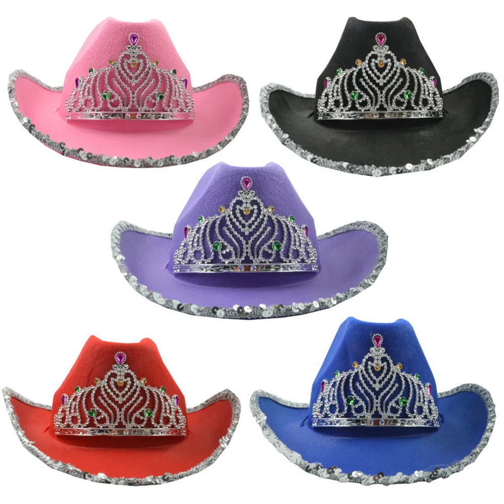 Nuevo vaquero occidental gorros Rosa vaquera sombrero para las mujeres ...