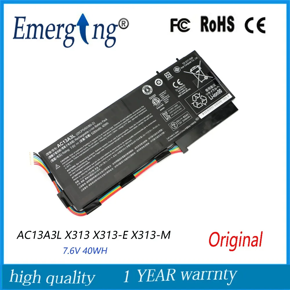 7.6V 5280Mah Original AC13A3L Laptop Battery for Acer AC13A3L ...