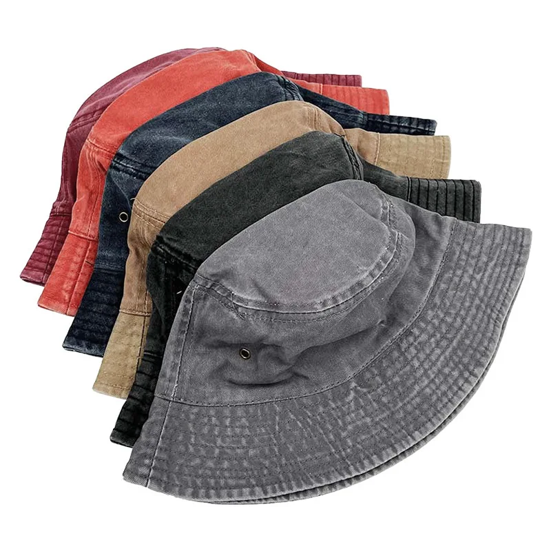 Popular-Unisex-Cotton-Summer-Washed-Jeans-Bucket-Hat-Cap-For-Women ...