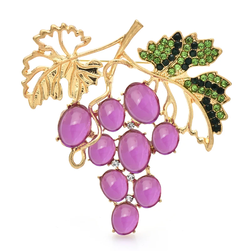 Wuli-baby-New-Purple-Grape-Brooches-For-Women-Delicious-Fruits ...