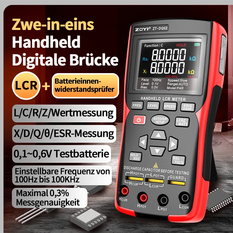 ZOYI Handheld LCR Meter Resistance Capacitance Inductance Electronic ...
