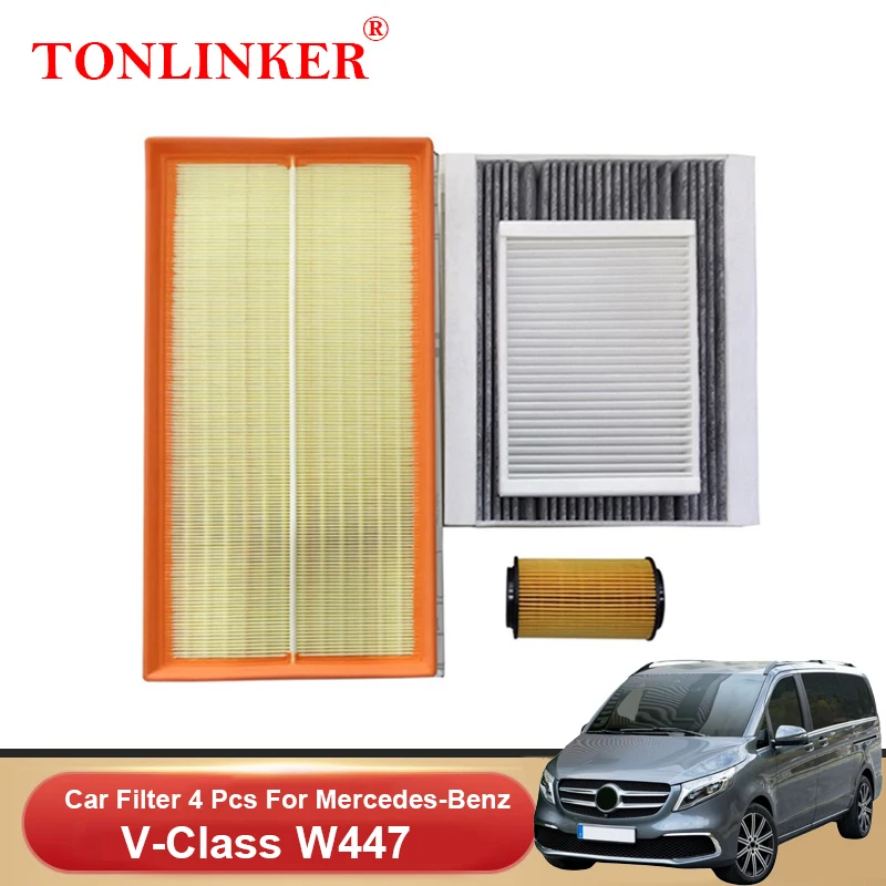 TONLINKER Cabin Air Filter Oil Filter For Mercedes Benz V Class W447 ...