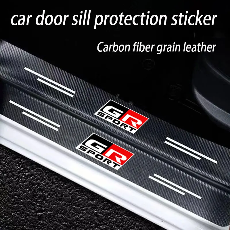 Leather-Car-Door-Sill-Plate-Protector-Stickers-For-Toyota-GR-Sport ...