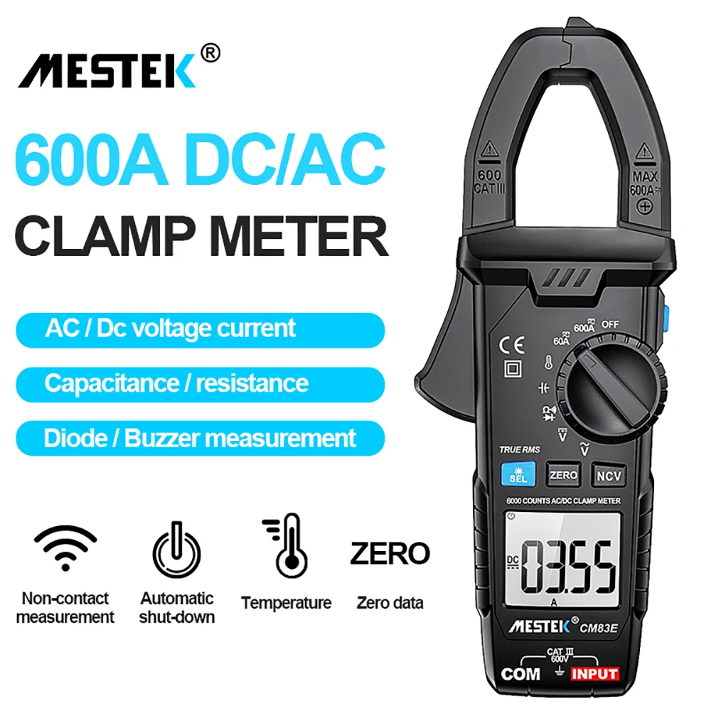 Mestek-DC-AC-Digital-Clamp-Meter-Current-CM83E-6000-Counts-600A-Amp ...